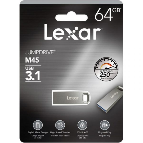 Lexar 64GB M45 USB 3.1 Flash Drive Silver