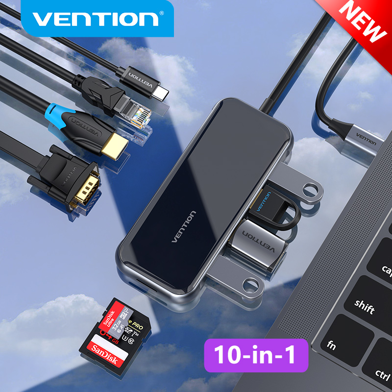 Vention USB-C Multi-Functional 10 in 1 Docking Station